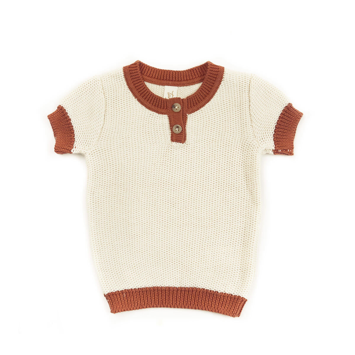 Henley terracota knit top by Tun Tun– Flying Colors