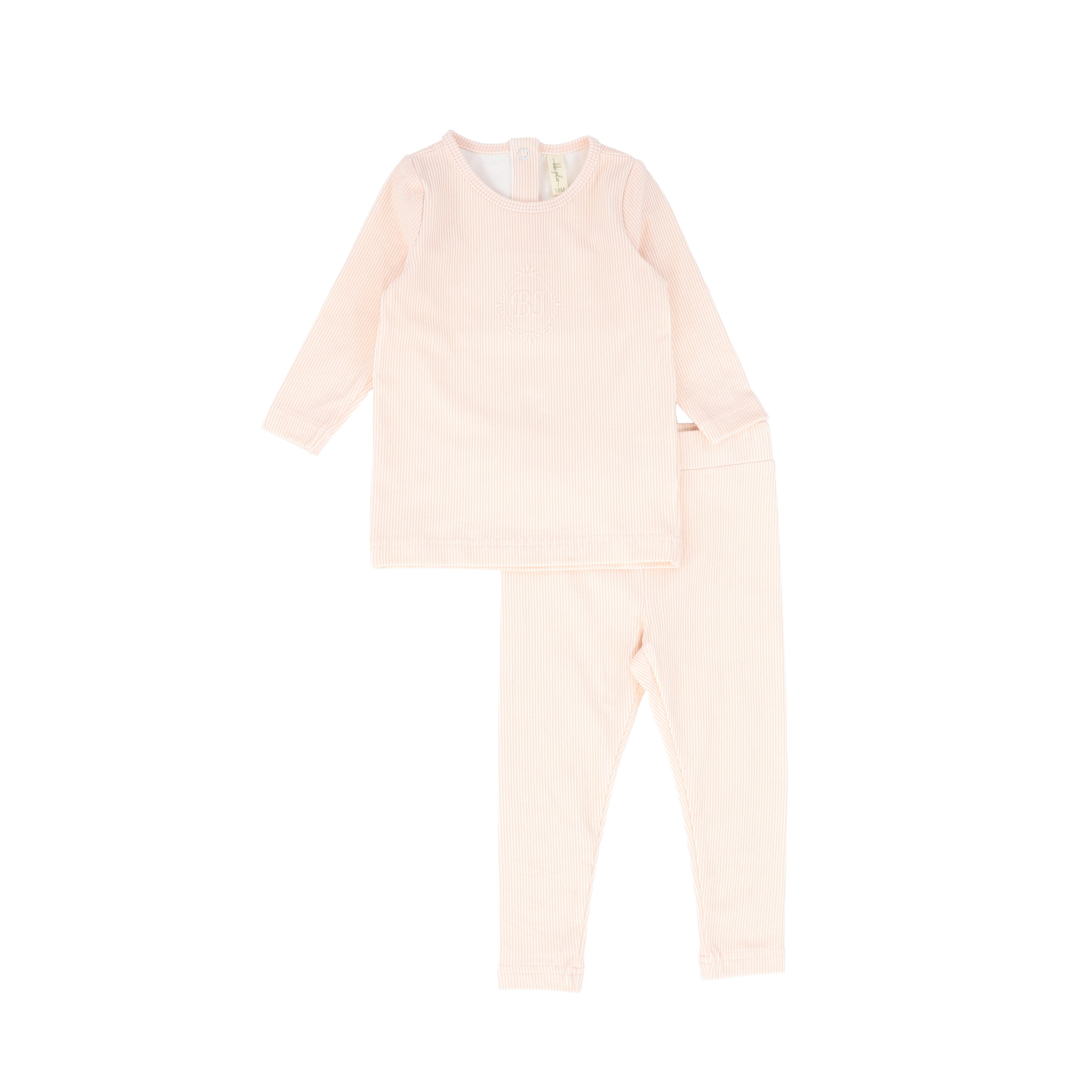 Bebe Jolee Monogram pink stripe pajamas – Flying Colors