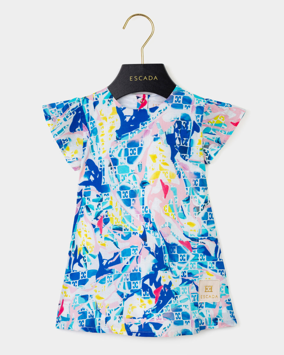 Abstract flower dress by Escada– Flying Colors
