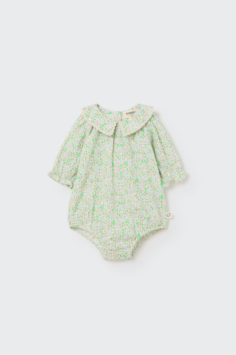 Neon green floral romper by Cozmo– Flying Colors