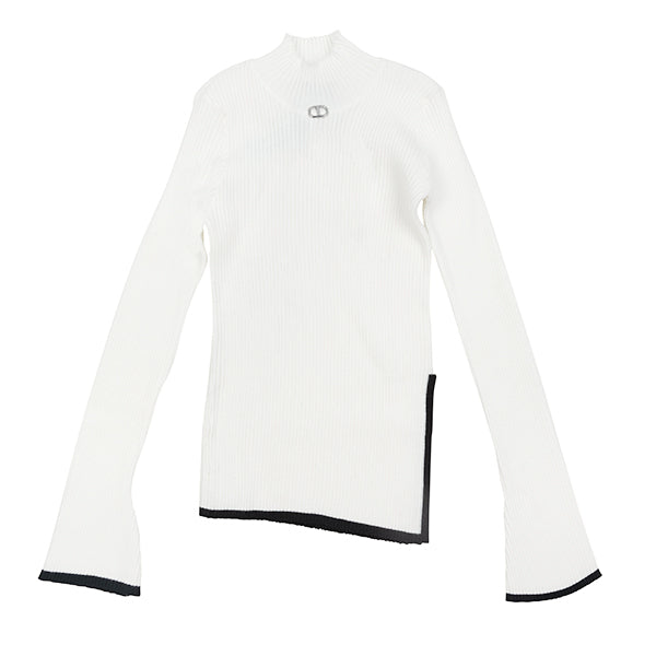 Ribbed white turtleneck by Twinset– Flying Colors