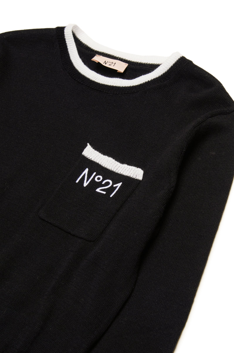 Trim knit black sweater by N21– Flying Colors